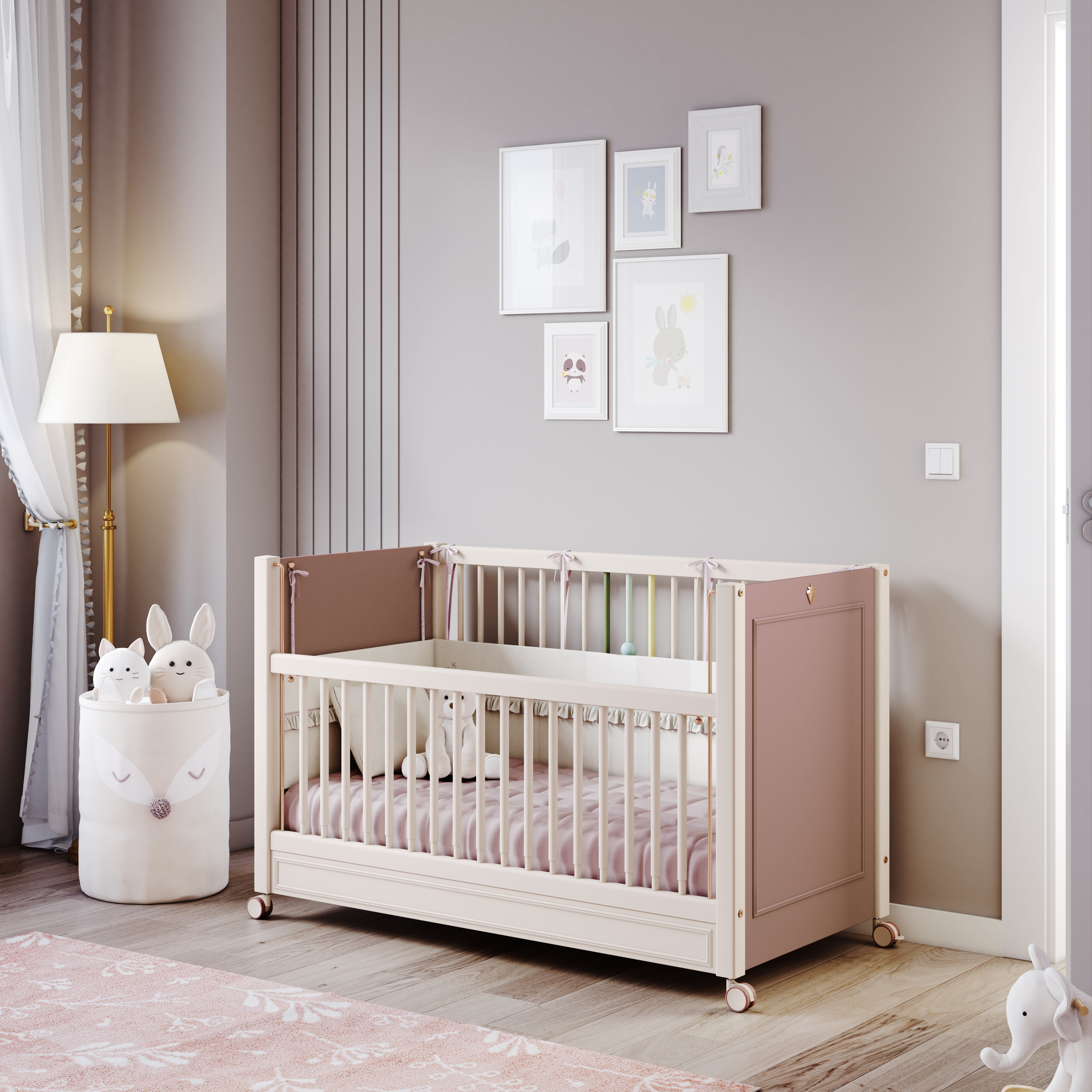 Krevat Baby Elegance me rrota (60x120cm ) – Cilek Albania